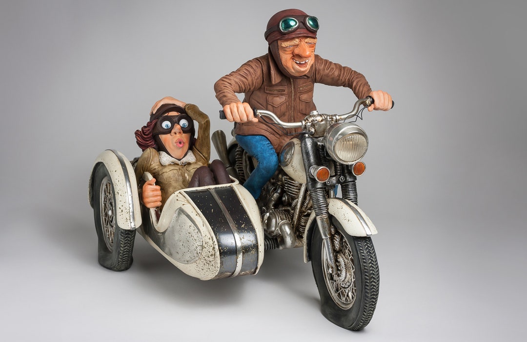 Sidecar Tour Sculpture, Handcrafted Motorcycle Art, Perfect Gift for ...