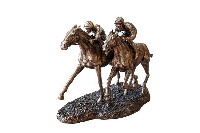 Two Jockeys Horse Racing Statue Jockeys Statue Figurine | Etsy