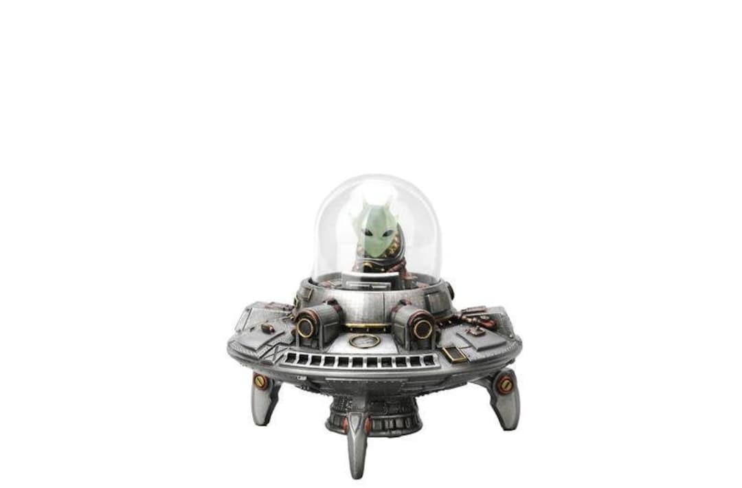 Steampunk Alien in Spaceship Figurine, Neon Alien Figurine Statue ...