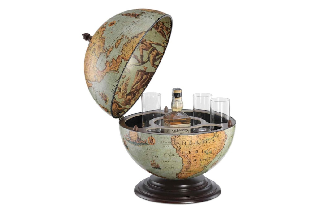 Wooden Desk Globe Bar Liquor Cabinet, Home or Office Furniture - Etsy