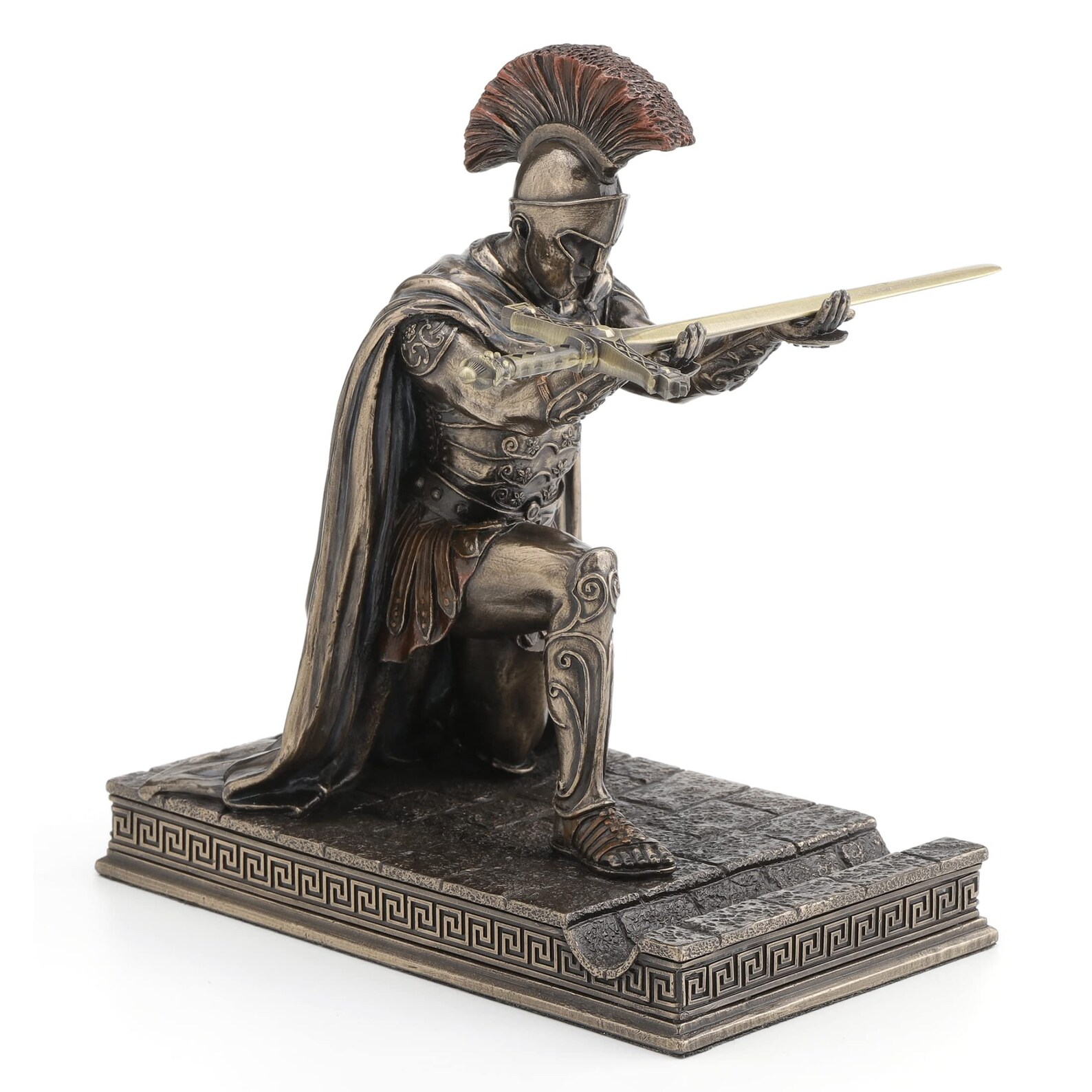 Roman Commander Kneeling Pen Holder With Letter Opener Statue, Desk ...