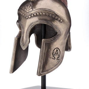 Cold Cast Bronze Greek Hoplite Helmet With Stand: Spartan Decor - Etsy