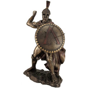 Leonidas With Spear and Shield Statue, Greek God Leonidas - Etsy