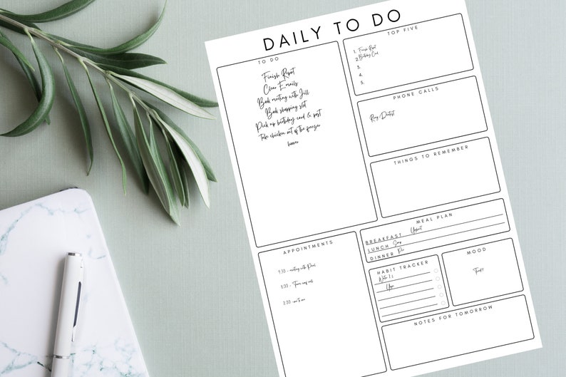 Daily Planner Printable: a Productivity Planner and Printable - Etsy