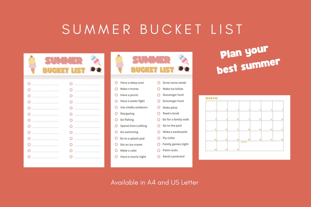 Use Our Summer Bucket List to Record Your Ultimate Summer. Create Your ...
