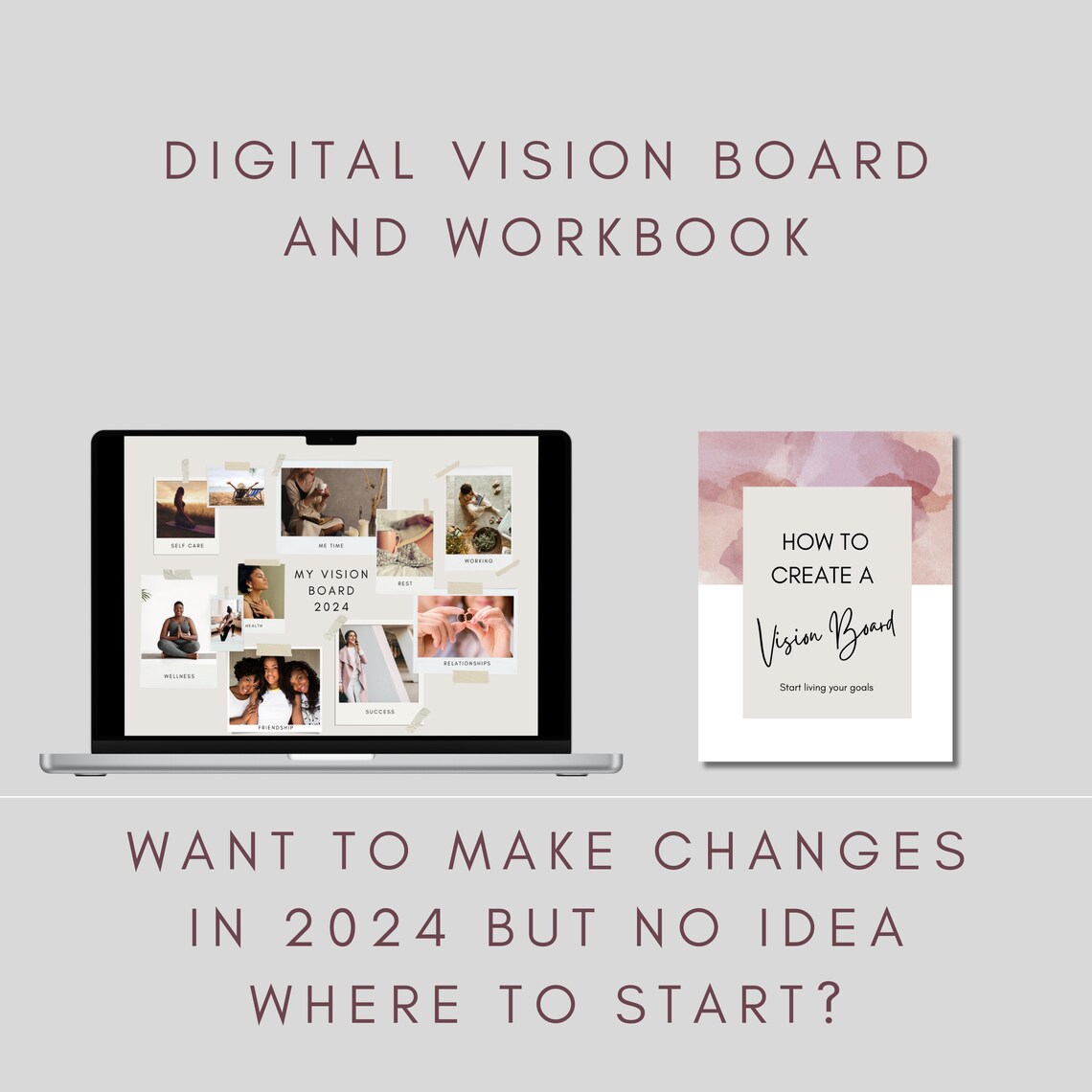 Digital Vision Board Template and Vision Board Kit. Everything You Need ...
