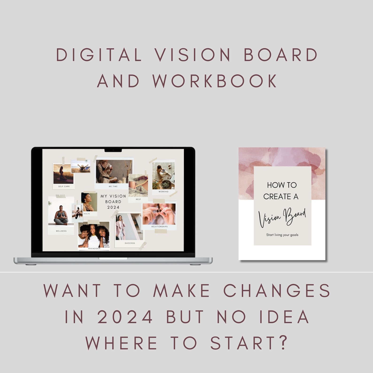Digital Vision Board Template and Vision Board Kit. Everything You Need ...