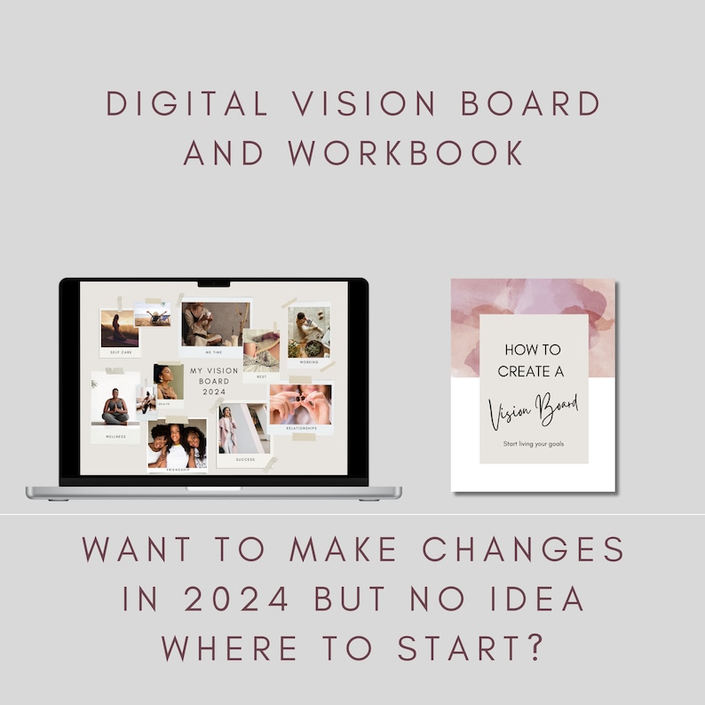 Digital Vision Board Template and Vision Board Kit. Everything You Need ...