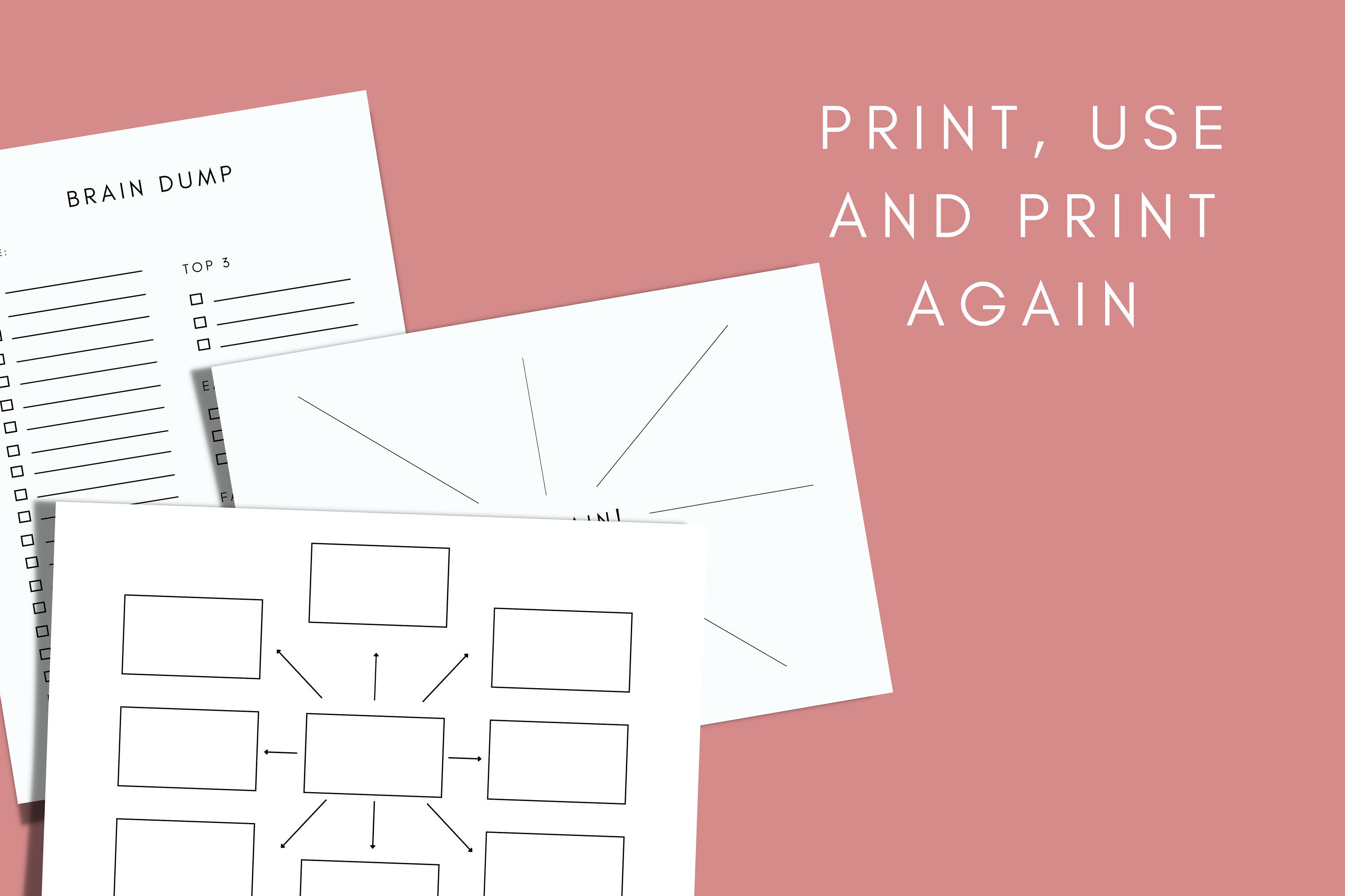 Brain Dump Printable Mind Mapping and Brainstorm Template. A - Etsy