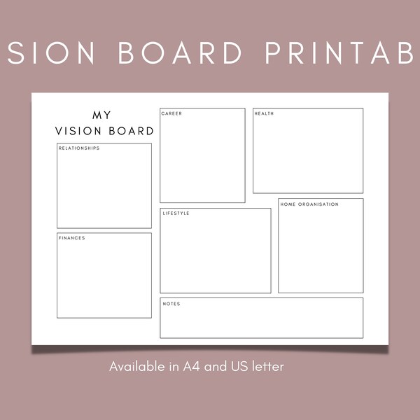 Vision Board Template - Etsy