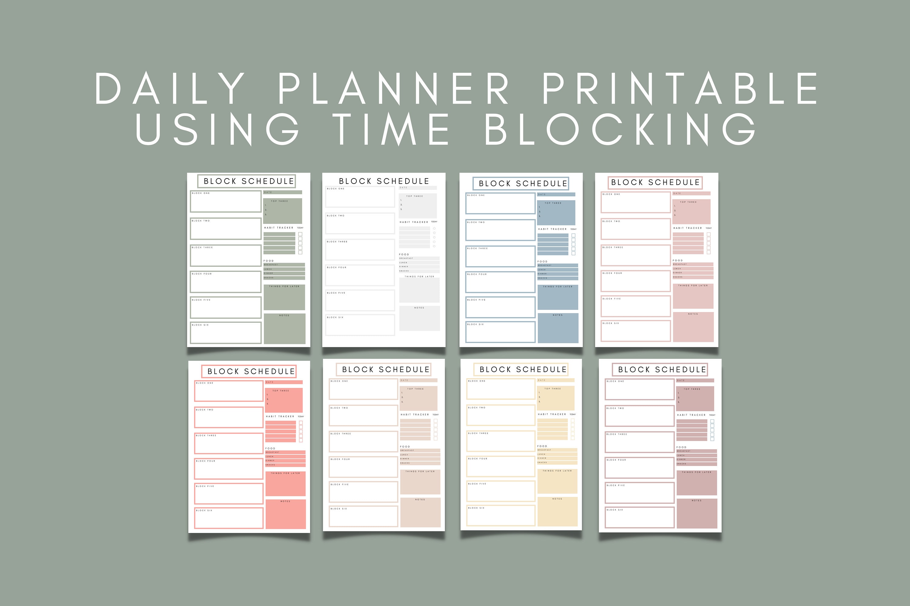 Daily Planner Printable: a Daily, Hourly Planner Using the Time ...