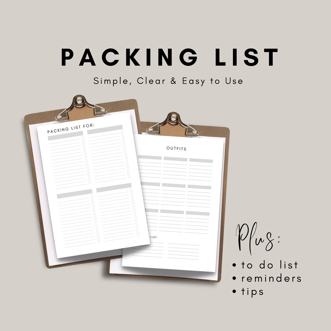Ultimate Packing List Printable for Travel. Use This Travel Check List ...