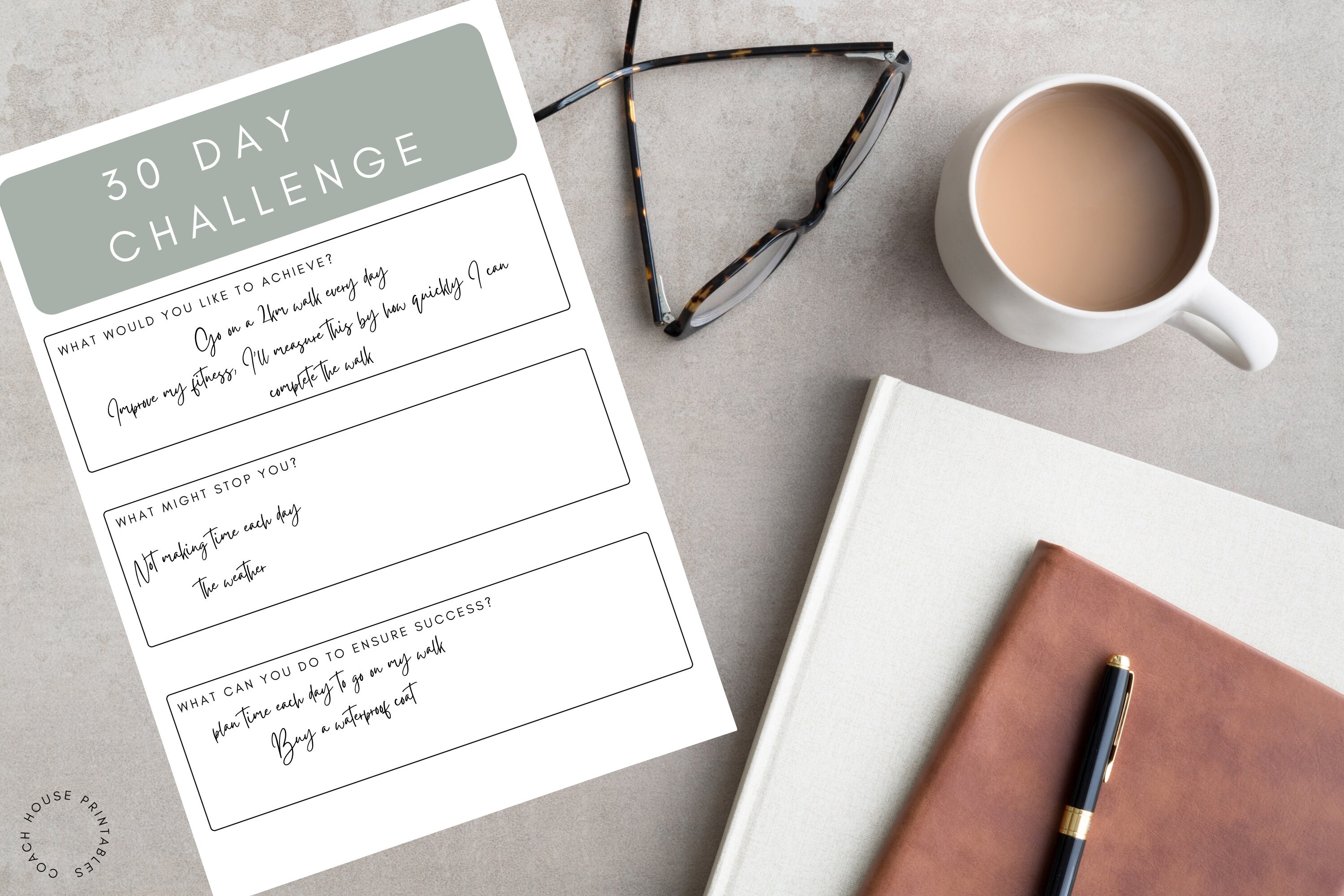 30 Day Challenge Printable Goal Planner Habit Tracker. Use - Etsy