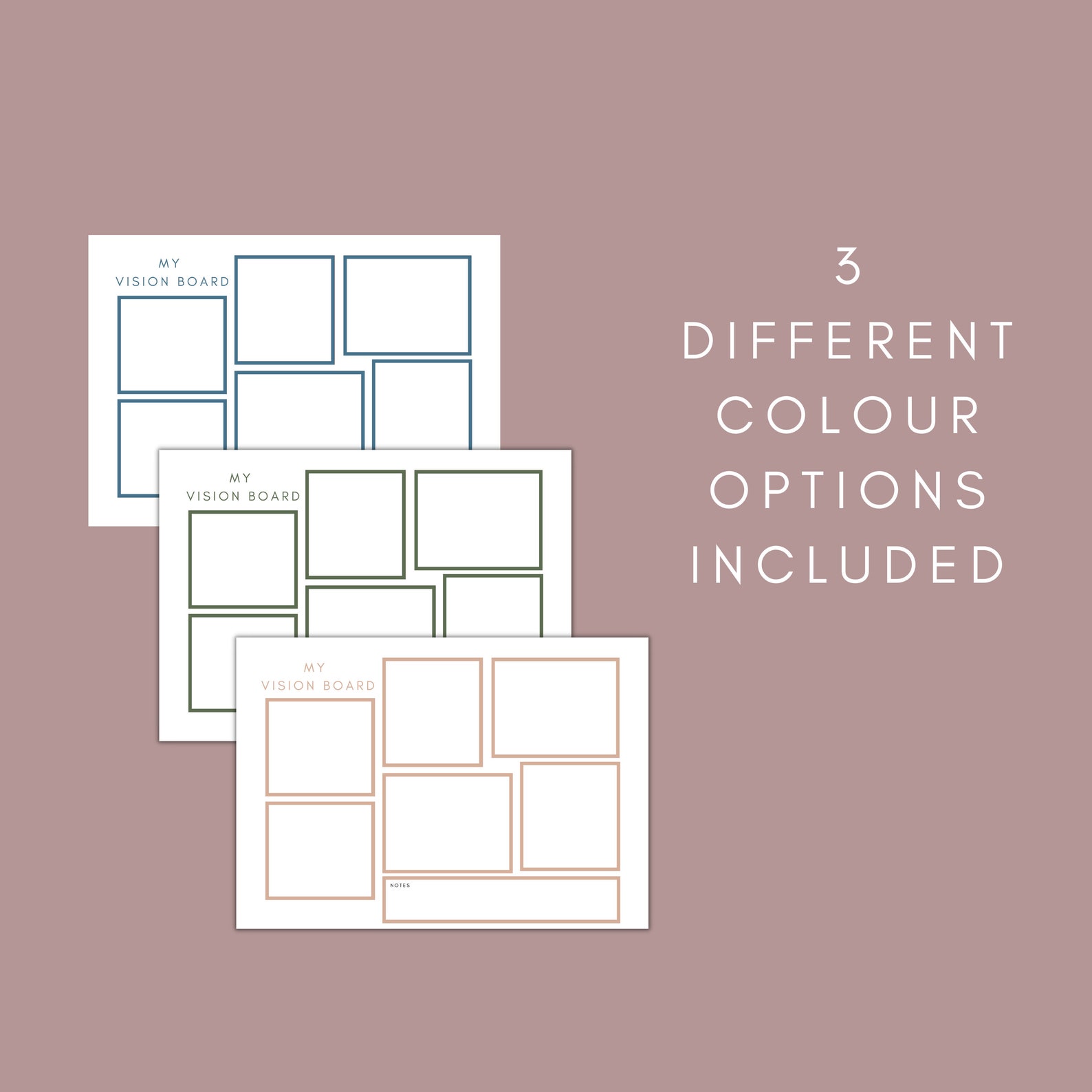 Simple and Easy to Use Vision Board Template: 4 Printables Included in ...