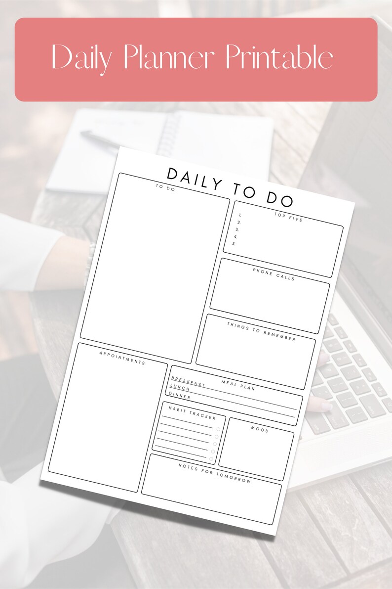 Daily Planner Printable: a Productivity Planner and Printable - Etsy