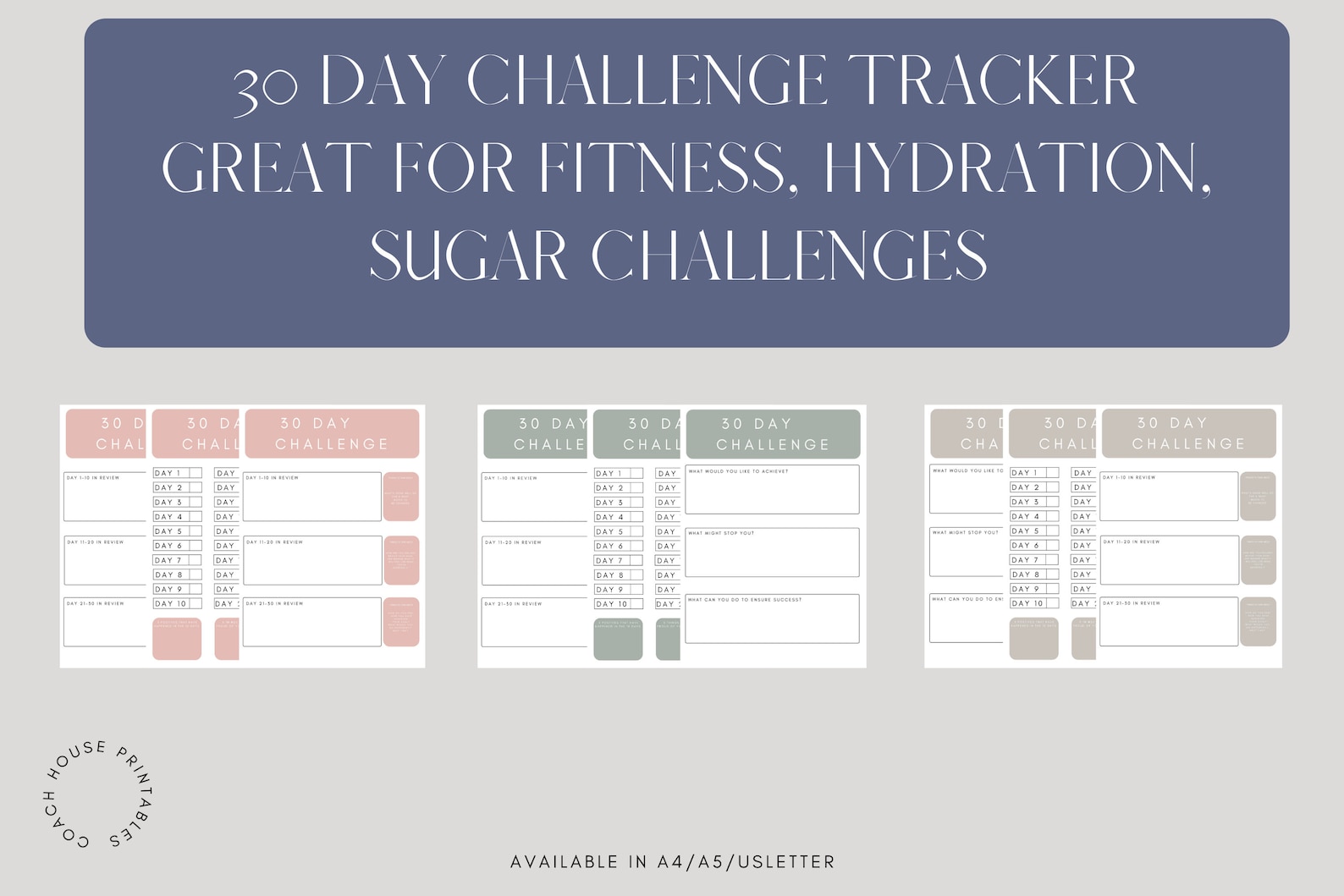 30 Day Challenge Printable, Goal Planner, Habit Tracker. Use This 30 ...