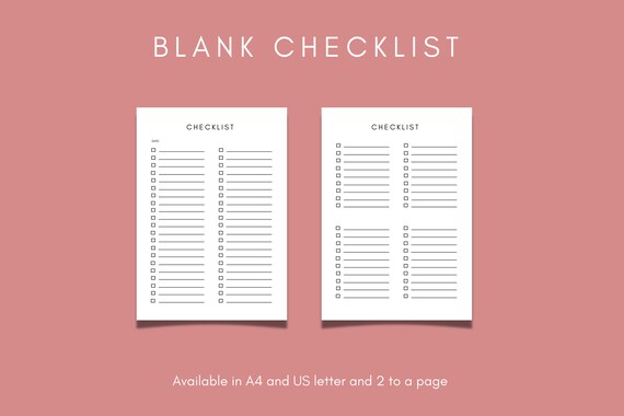 Leere Checklistenvorlage Checkliste, Checkliste Druckbar, Druckbare