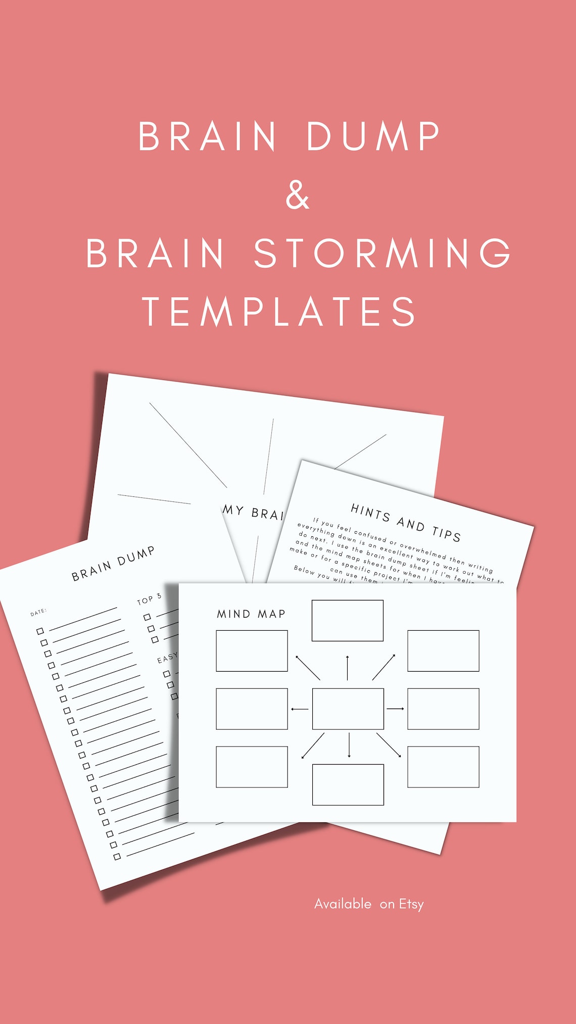 Brain Dump Printable Mind Mapping and Brainstorm Template. A - Etsy