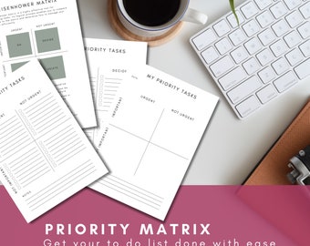 Eisenhower Matrix | Task Priority Matrix Template | Printable Priority ...