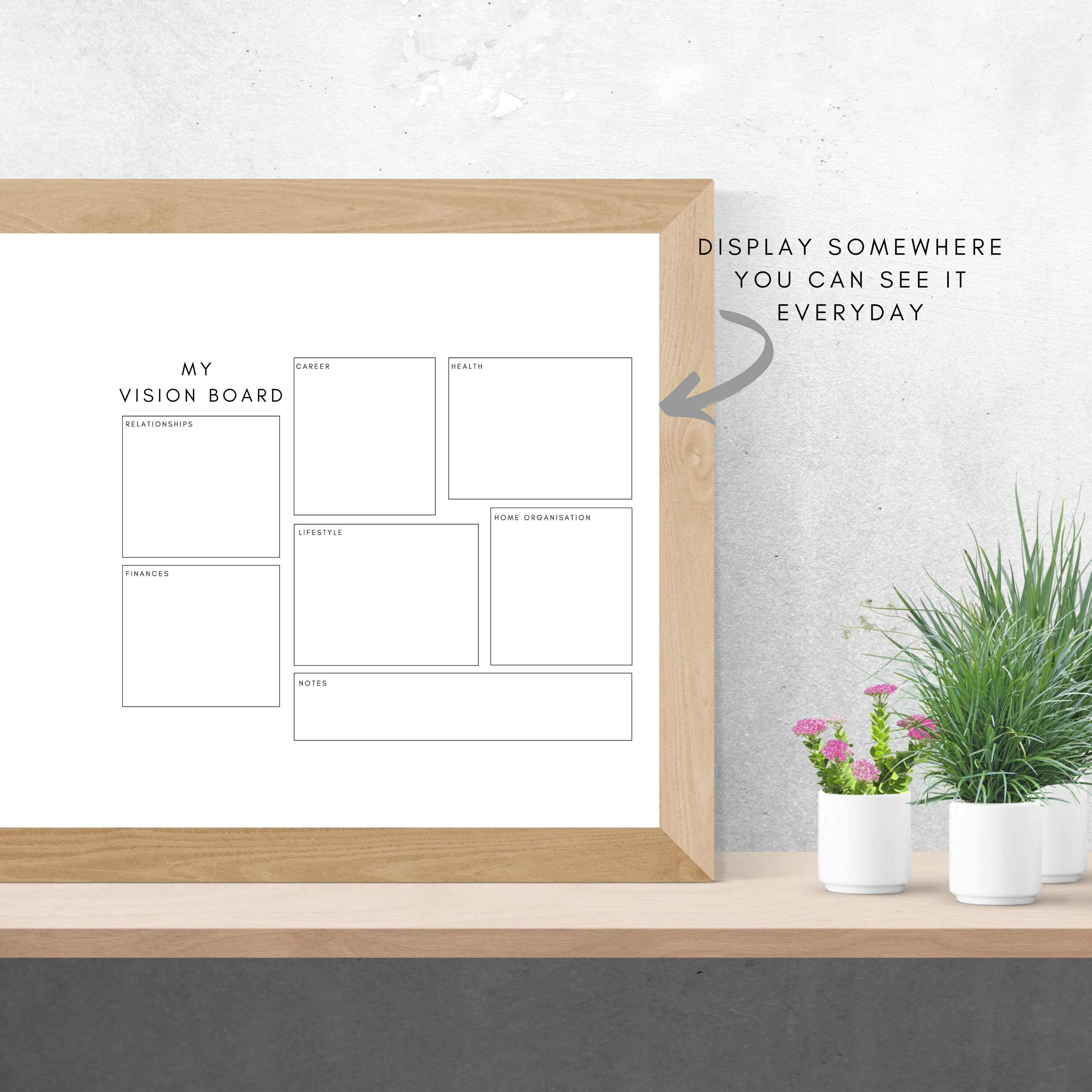 Simple and Easy to Use Vision Board Printables: 4 Templates Included in ...