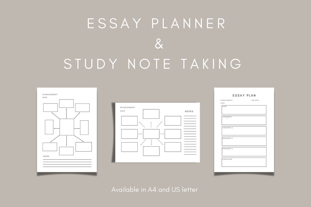 Essay & Study Planner Bundle | Brainstorming Templates (digital ...