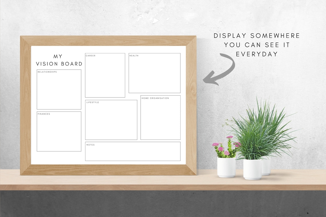 Simple and Easy to Use Vision Board Template: 4 Printables - Etsy Canada