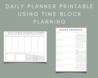 Block Schedule Printable Planner Bundle. an Undated Daily | Etsy