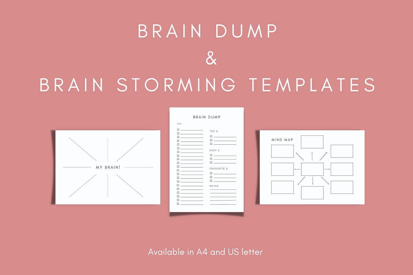 Brain Dump Printable, Mind Mapping and Brainstorm Template. A Complete ...