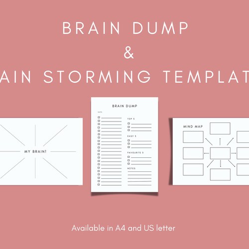 Brain Dump Printable Mind Mapping and Brainstorm Template. A - Etsy
