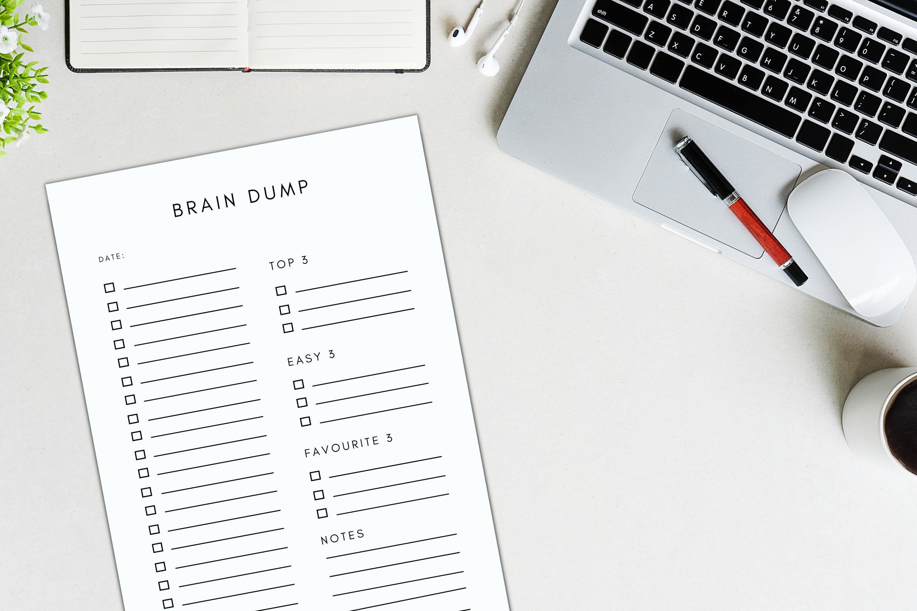 Brain Dump Printable, Mind Mapping and Brainstorm Template. A Complete ...