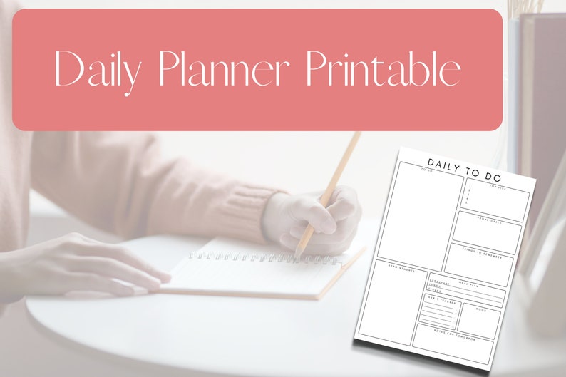 Daily Planner Printable: a Productivity Planner and Printable - Etsy