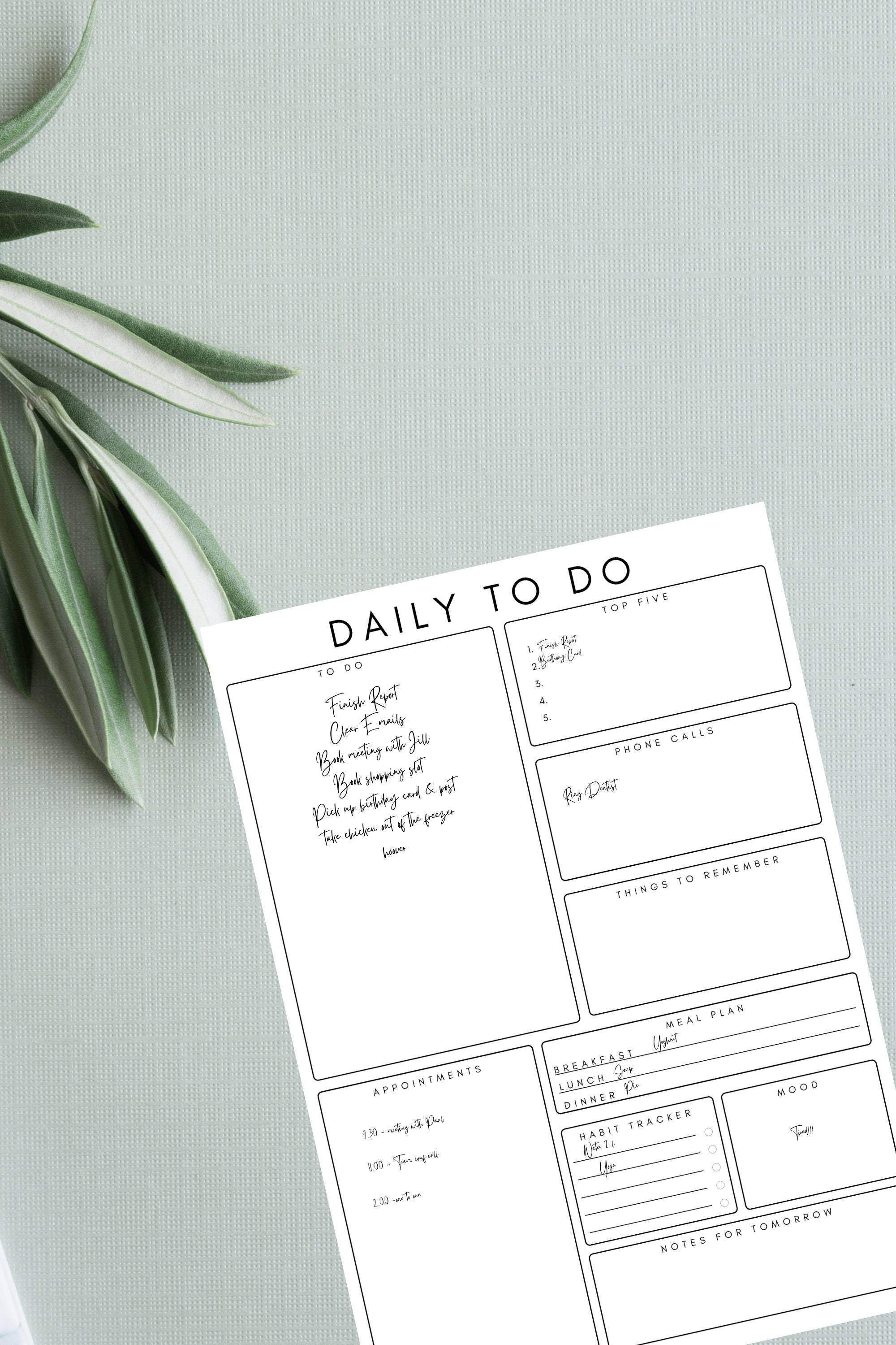Daily Planner Printable: a Productivity Planner and Printable - Etsy