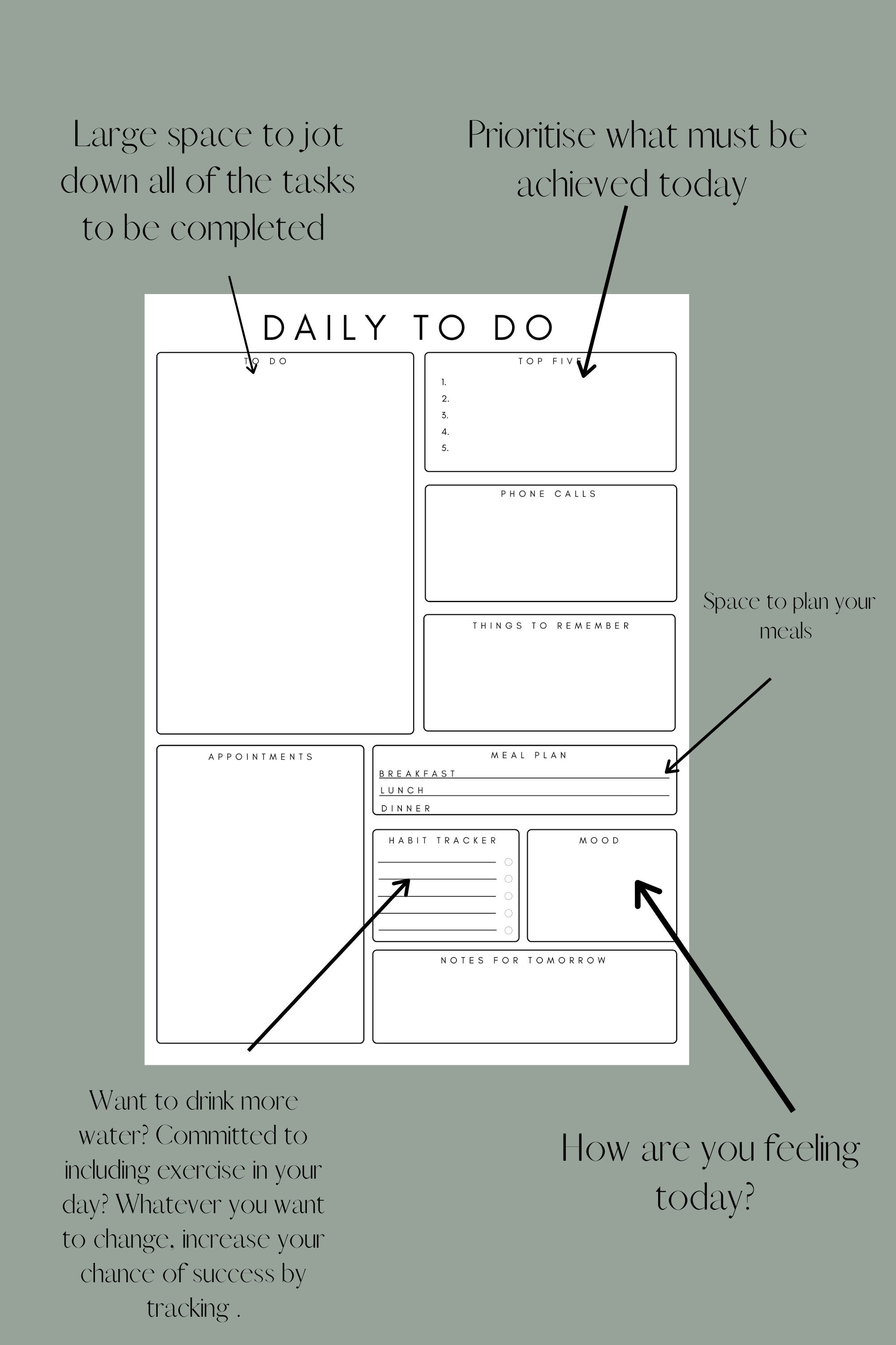 Daily Planner Printable: a Productivity Planner and Printable - Etsy