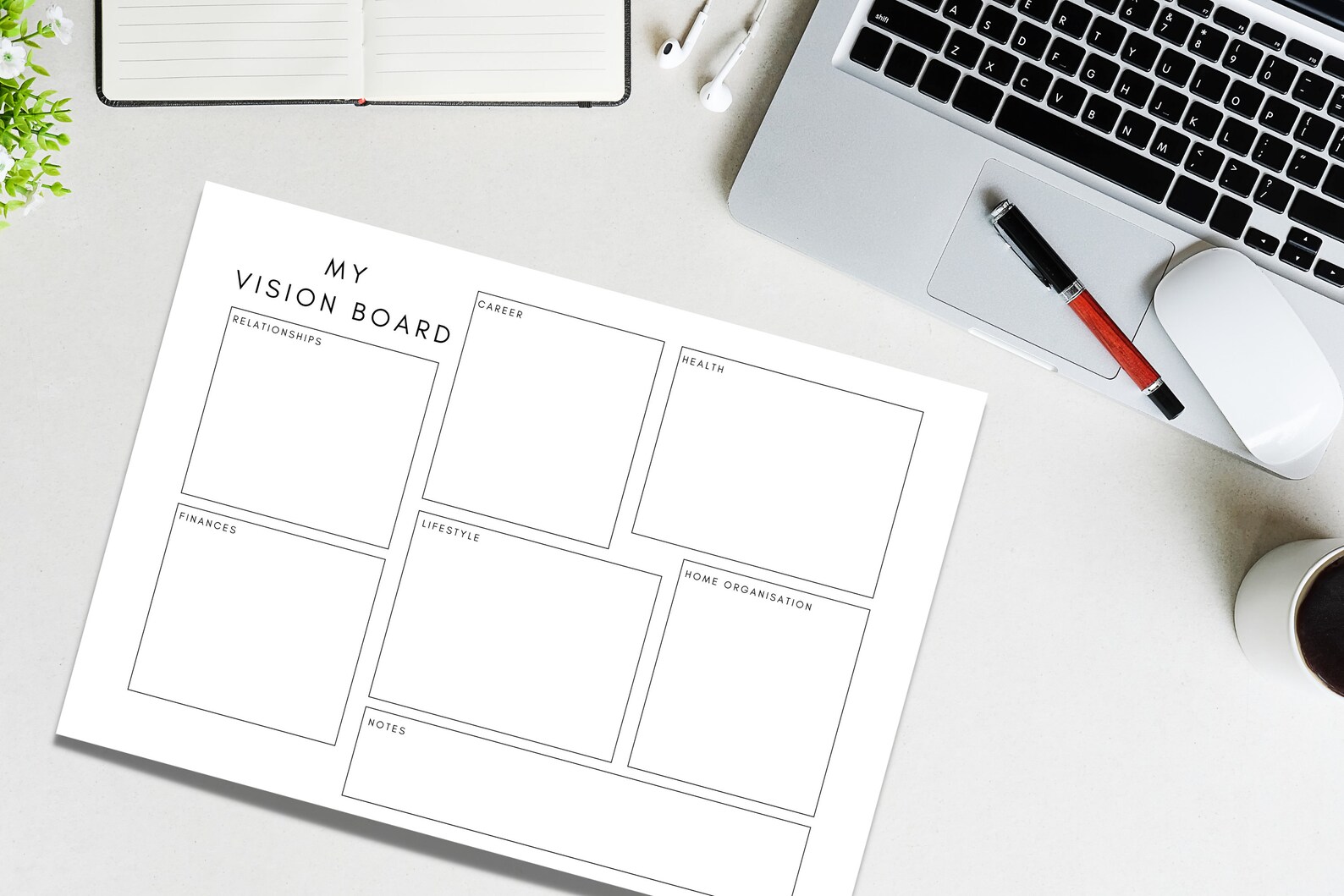 Simple and Easy to Use Vision Board Template: 4 Printables - Etsy Canada