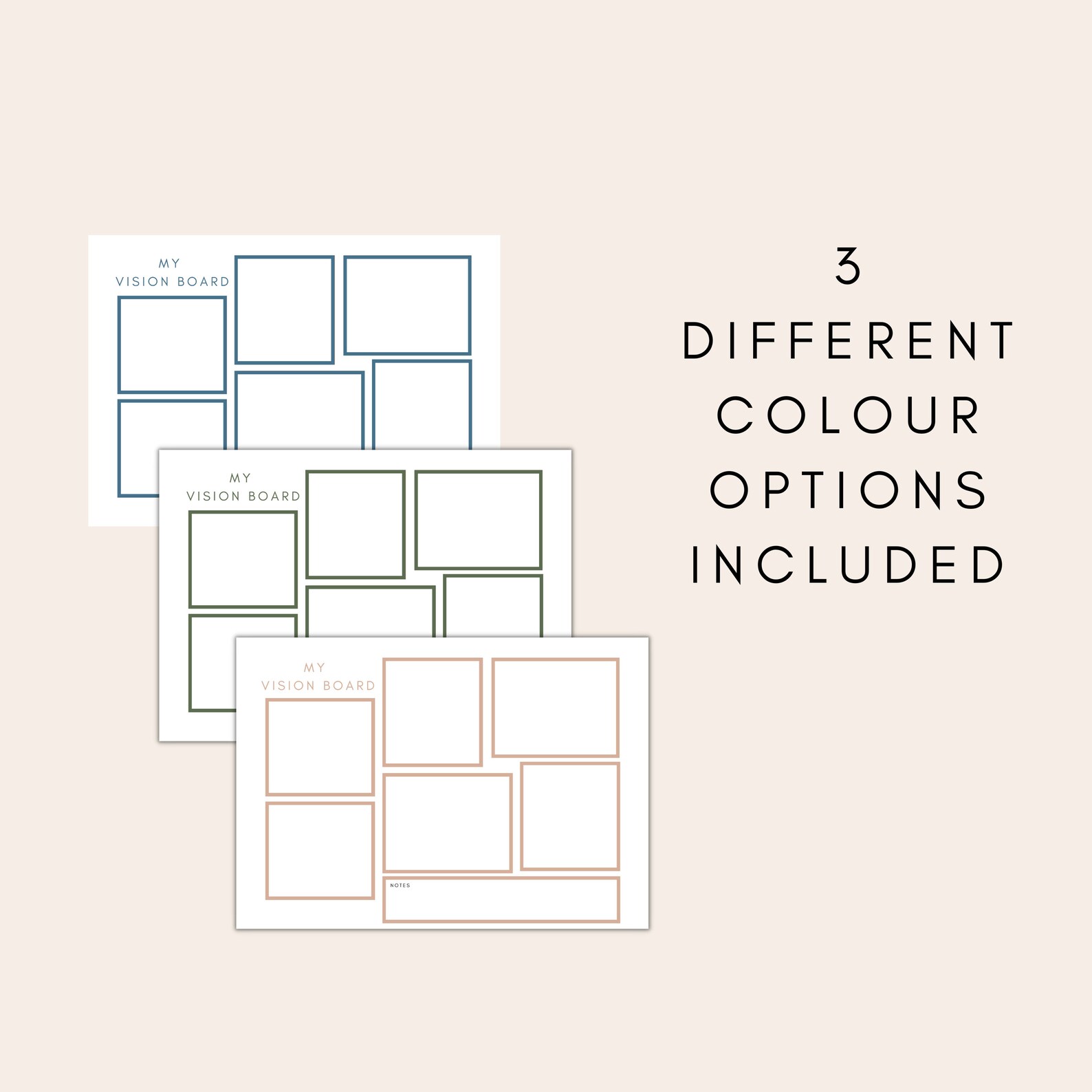Simple and Easy to Use Vision Board Printables: 4 Templates Included in ...