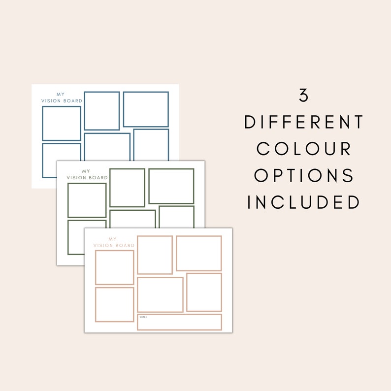 Simple and Easy to Use Vision Board Printables: 4 Templates Included in ...