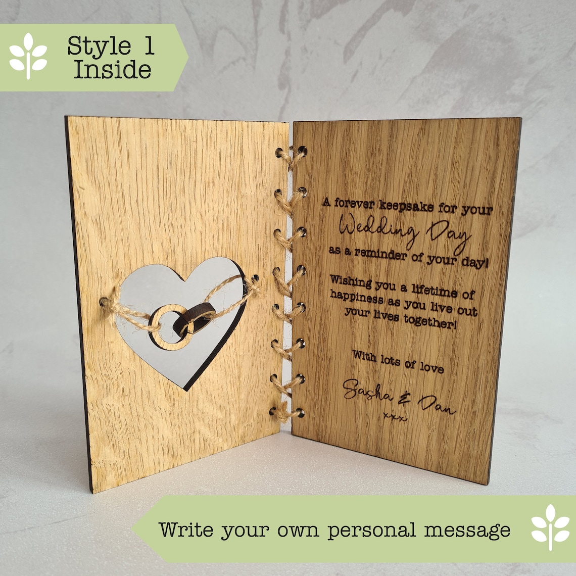 Personalised Wooden Wedding Card Newlywed Keepsake Couple | Etsy