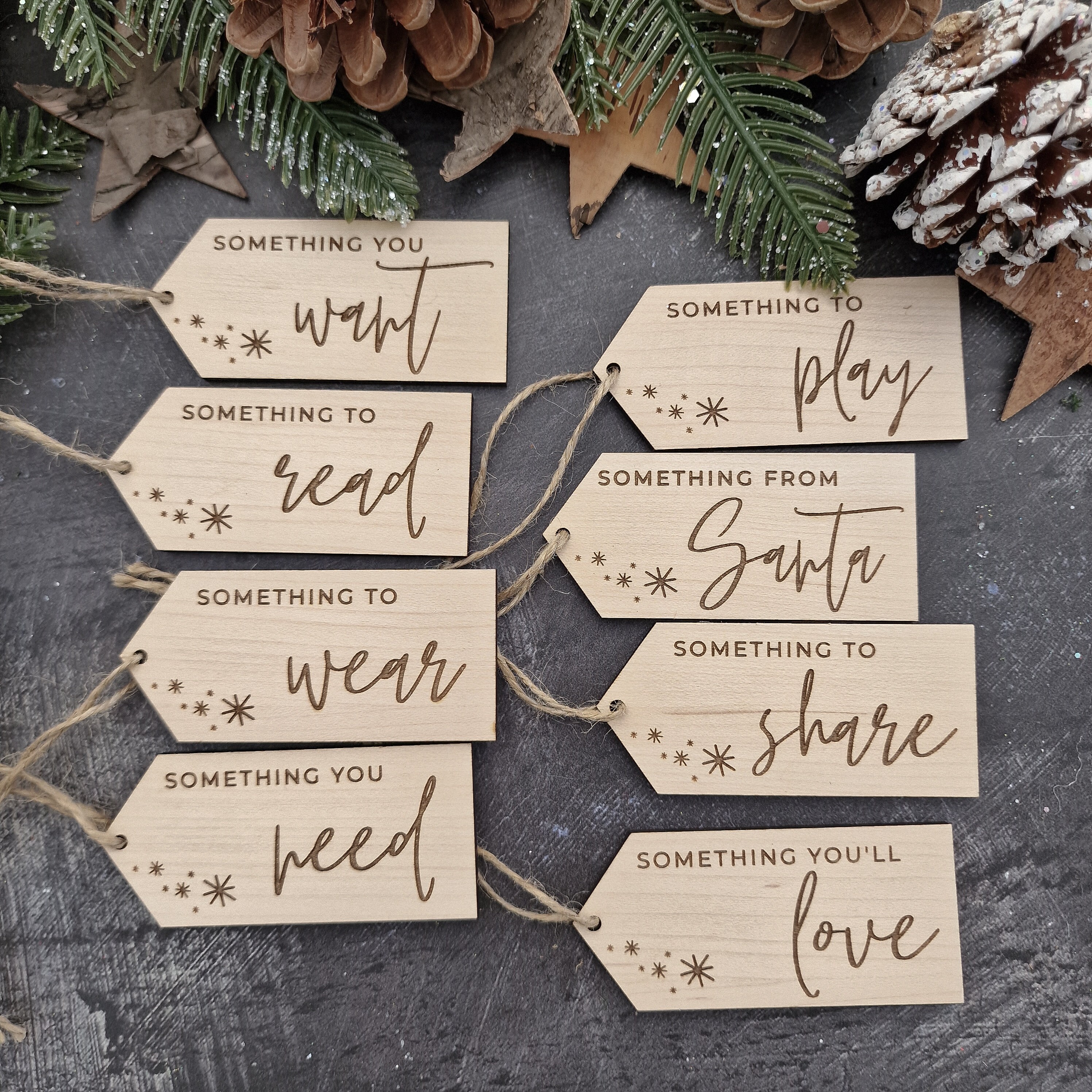 Personalised Luxury Want, Wear, Need, Read Christmas Present Tags - Set ...