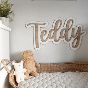 Personalised Name Wall Art | Boys Girls Room Name Sign | Wooden Nursery ...