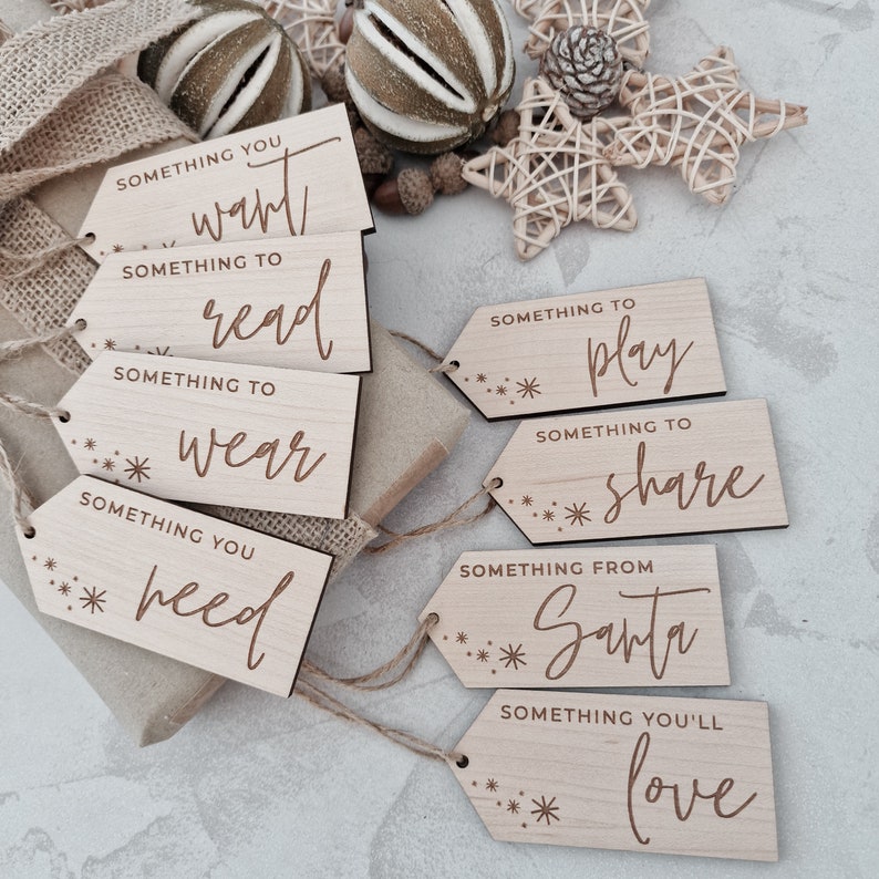 Personalised Luxury Want, Wear, Need, Read Christmas Present Tags - Set ...