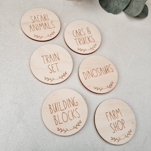 Set of Wooden Personalised Storage Organisation Labels | Nursery Décor ...