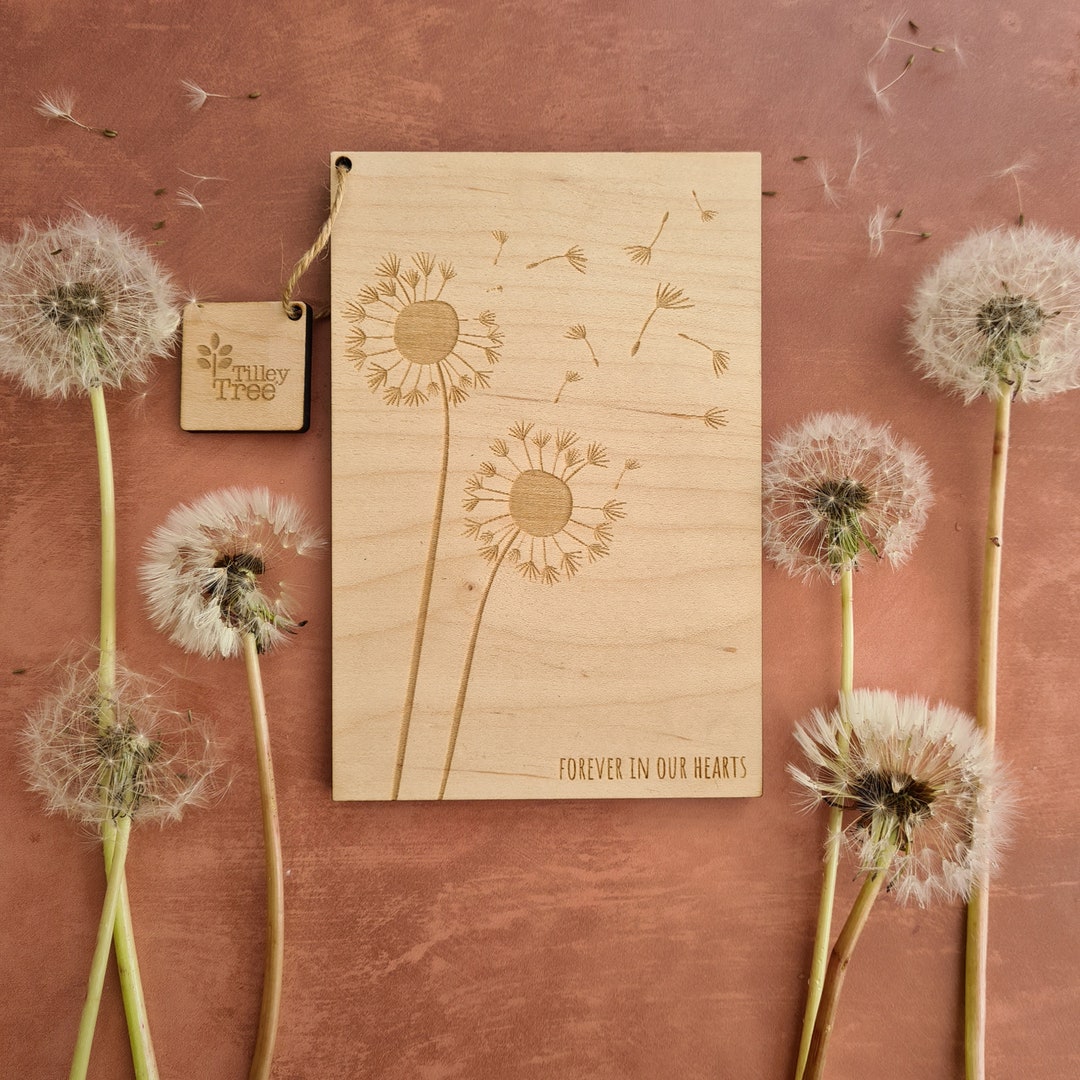Personalised Wooden Sympathy Card for Loss Memory Of - Etsy