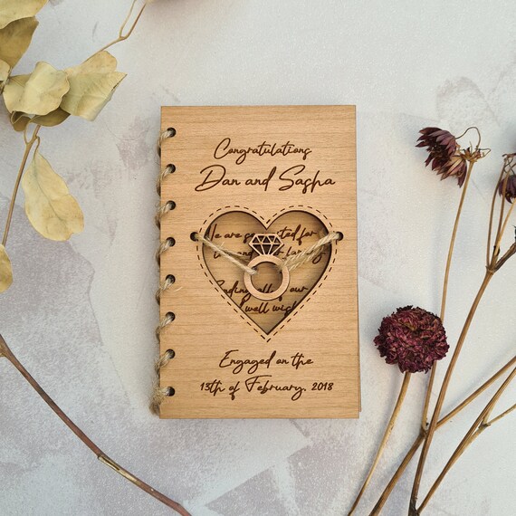 Personalised Wooden Congratulations Engagement Card - Etsy