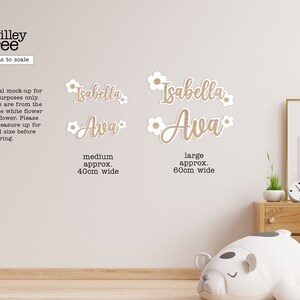 Personalised Name Flower Wall Art Girls Room Name Sign Wooden Nursery ...