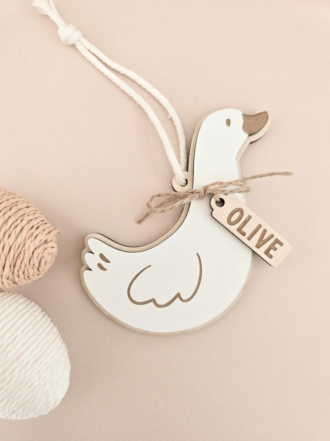 Personalised Scandi Wooden Goose – Minimalist Easter Decoration With ...