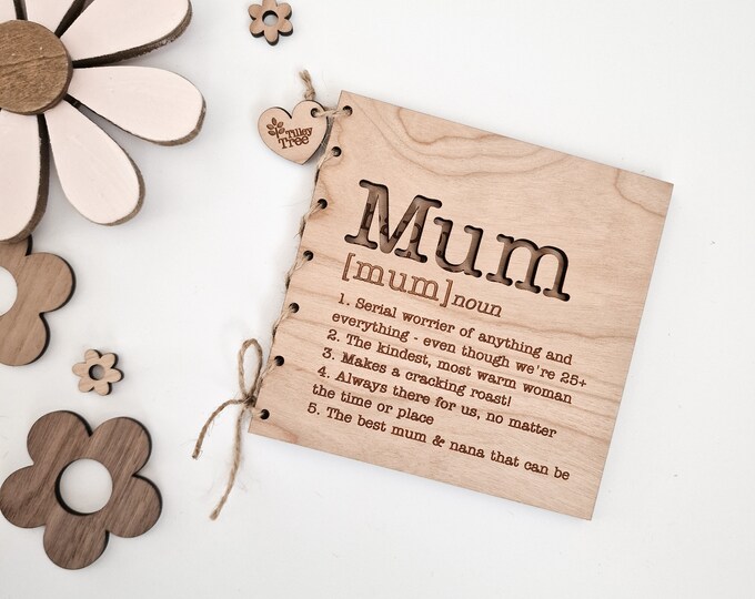 Mum Noun Definition Card Personalised Reasons Why Gift Mother's Day ...