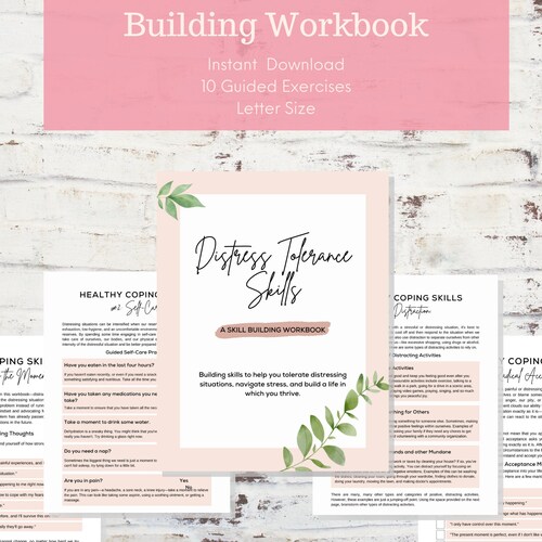 Distress Tolerance Skill Building Workbook Printable DBT - Etsy