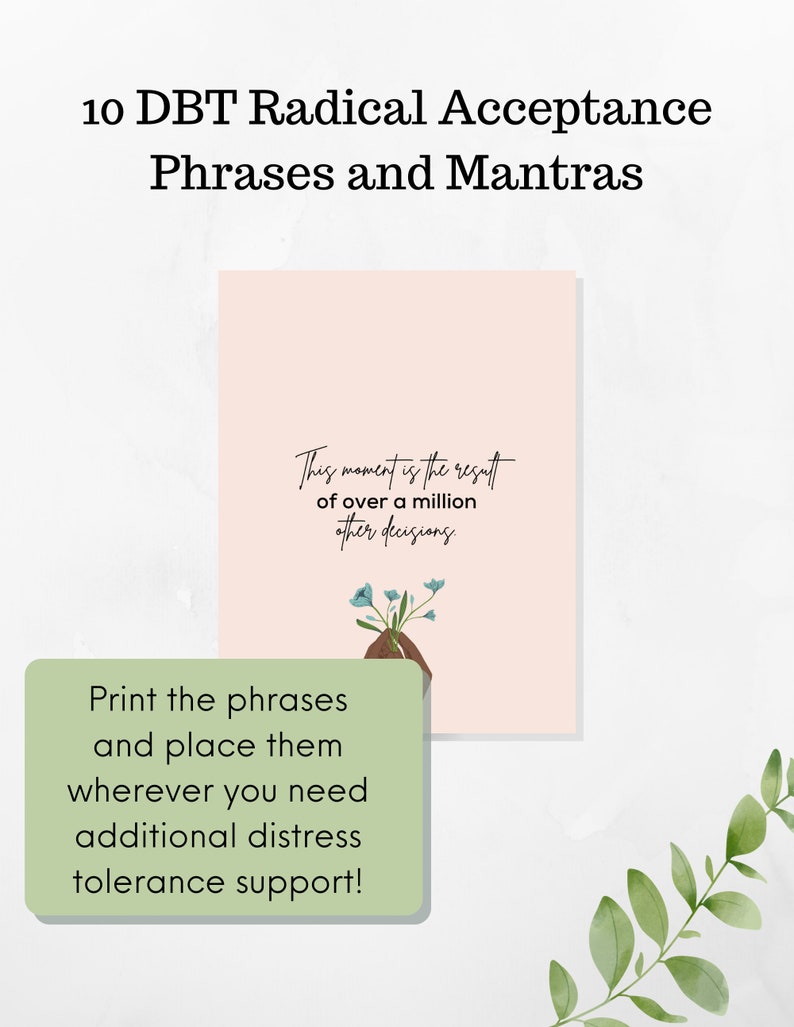 Radical Acceptance Quote Card Printable - DBT Mantras & Phrases ...