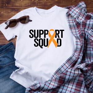 Support Squad SVG, Leukemia Awareness SVG, Orange Ribbon SVG, Kidney ...