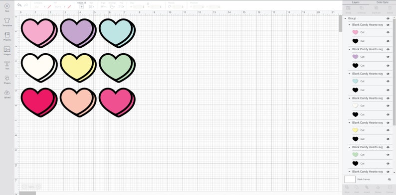 Blank Candy Hearts SVG, Conversation Hearts SVG, Valentine's Day SVG ...